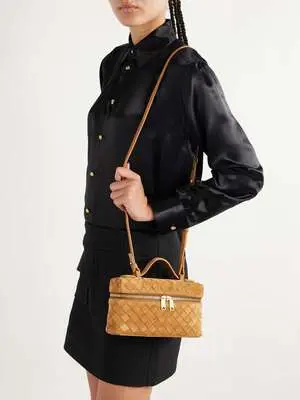 Bottega Veneta Vanity Mini Intrecciato Suede Tote