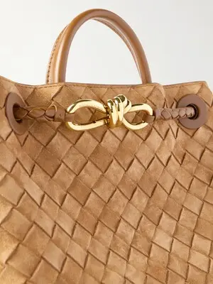 Bottega Veneta Andiamo Small Intrecciato Suede Tote