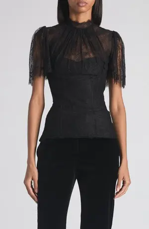 Alexander McQueen Floral Lace Corset Top