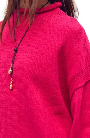 Free People Torres Turtleneck Sweater - Sugar Rush