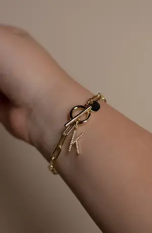 THE SIS KISS Keepsake Chain Link Bracelet - Gold