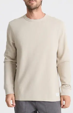 ROARK Cotton Blend Thermal Sweatshirt - Fossil