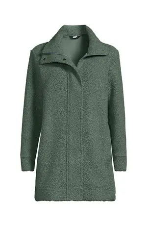 LANDS' END Boucle Fleece Coat - Spruce