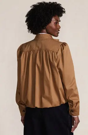 LANDS' END Drapey Twill Bubble Hem Jacket