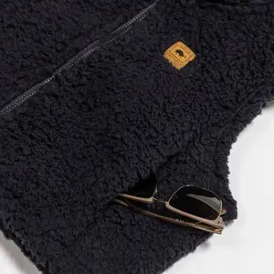 Turtle Fur Cropped High-pile Fleece Vest - Black