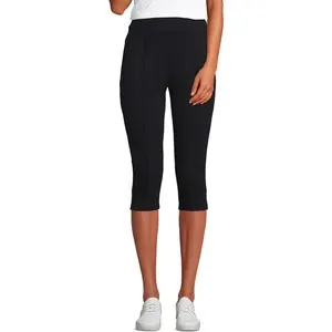 LANDS' END High-rise Pintuck Capri Pants - Black