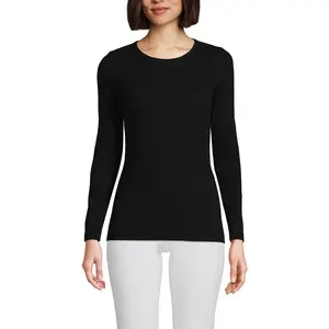 LANDS' END Cotton Ribbed Long Sleeve T-Shirt