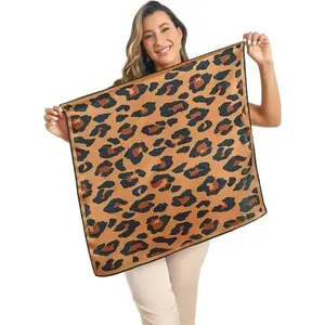SILKSILKY Pure Silk Printed Square Scarf - Leopard