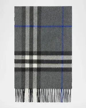 Burberry Apos;s Cashmere Giant Check Scarf - Grey