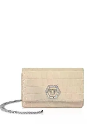 Philipp Plein Silver Tone Cross Body Bags
