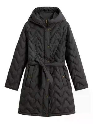 Woolrich Chevron-quilted Hooded Coat - Black