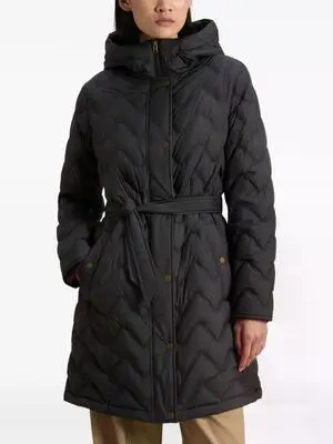 Woolrich Chevron-quilted Hooded Coat - Black