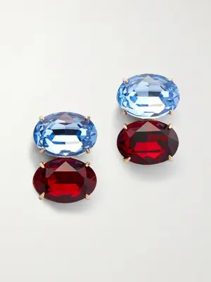 Carolina Herrera Gold-tone Crystal Earrings - Multi