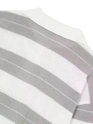 STUDIO TOMBOY Striped Long-sleeve Polo Shirt - Grey