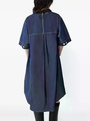 STUDIO TOMBOY Detachable-collar Denim Midi Dress