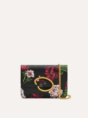 Oscar De La Renta Peony Printed Saffiano Leather Pochette - Multi