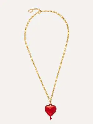 Oscar De La Renta Heart Balloon Pendant Necklace - Red