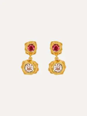 Oscar De La Renta Textured Metal Drop Earrings - Pink