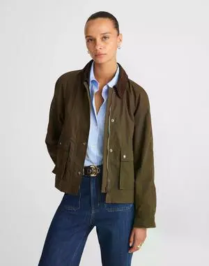 Madewell Waxed Zip-front Jacket - Trench Green