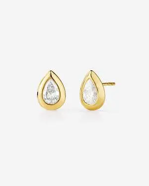 Ring Concierge Framed Pear Lab Diamond Stud Earrings - One-color