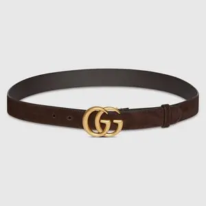 Gucci Gg Marmont Thin Belt - Brown
