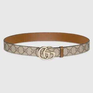 Gucci Reversible Gg Marmont Belt - Beige