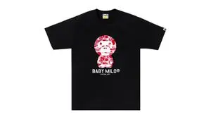 BAPE Abc Camo Baby Milo Tee Shirt - Black/pink
