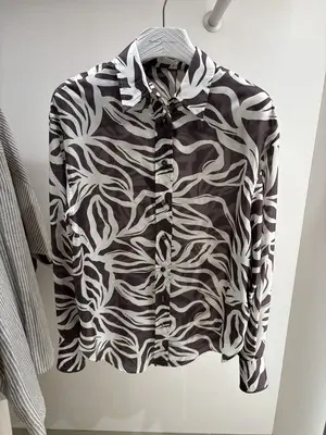 Brunello Cucinelli Printed Long Sleeve Shirt - Black And White