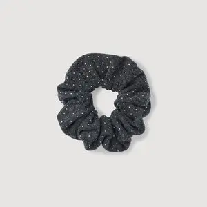 Sandro Rhinestone Knit Scrunchie - Charcoal Grey