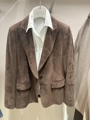 Brunello Cucinelli Suede Blazer - Brown