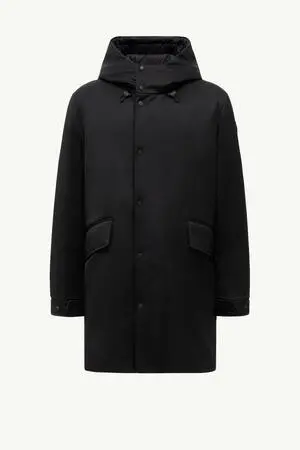 Moncler Merri Reversible Wool Hooded Long Down Jacket