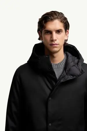 Moncler Merri Reversible Wool Hooded Long Down Jacket