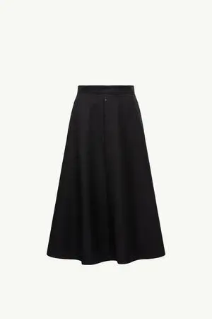 Moncler Mouliné Wool Midi Skirt - Black
