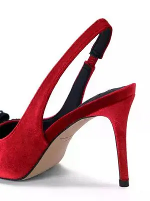 Kurt Geiger 65mm Crystal Embellished Bow Slingback Flats