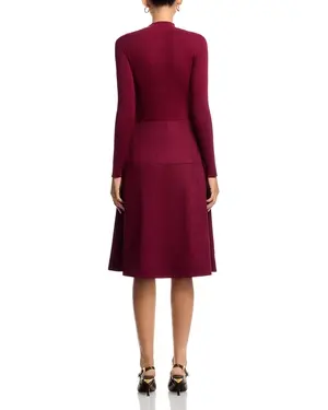 Buy T Tahari Mock Neck Long Sleeve Dress Exclusive - Merlot At 70% Off |  Editorialist