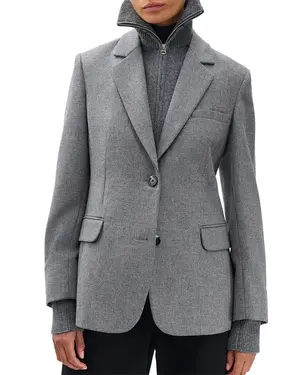 Rag & Bone Frank Knit Combo Blazer - Gray