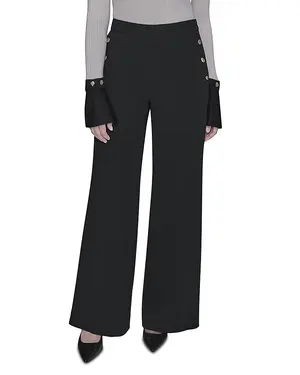 Karl Lagerfeld Paris Sailor Button Flare Pants
