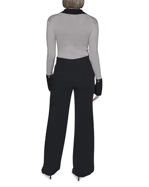 Karl Lagerfeld Paris Sailor Button Flare Pants