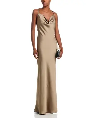 Norma Kamali Crossback Bias Gown - Elm