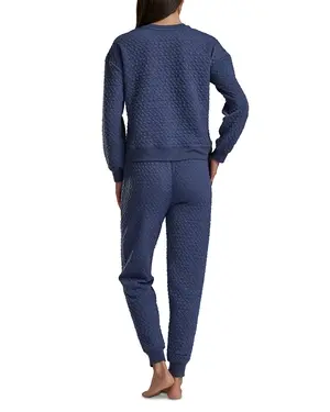 Splendid Long Sleeve Jogger Set - Blue Indigo Quilted Heart