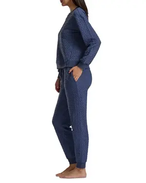 Splendid Long Sleeve Jogger Set - Blue Indigo Quilted Heart