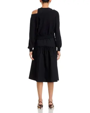 3.1 Phillip Lim Long Sleeve Double Layer Combo Dress