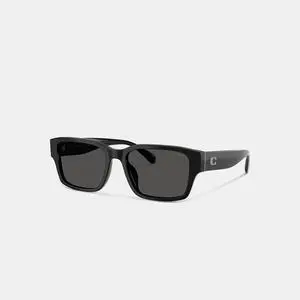 COACH Maxi Sculpted C Narrow Square Sunglasses - Black