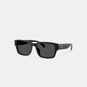 COACH Maxi Sculpted C Narrow Square Sunglasses - Black