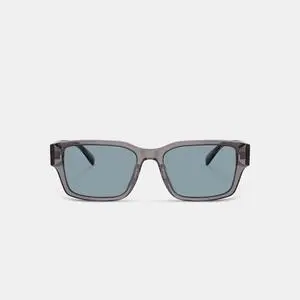 COACH Maxi Sculpted C Narrow Square Sunglasses - Transparent Gray