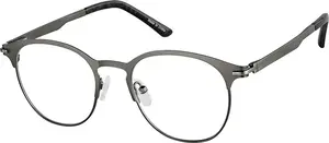 Zenni Browline Eyeglasses Full Rim Frame - Gray
