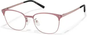 Zenni Browline Eyeglasses With Stainless Steel Full Rim Frame - Pink