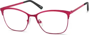 Zenni Browline Eyeglasses With Stainless Steel Full Rim Frame - Red