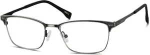 Zenni Browline Full Rim Glasses - Silver