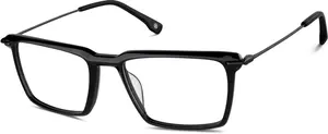 Zenni Rectangle Full Rim Frame Glasses Black